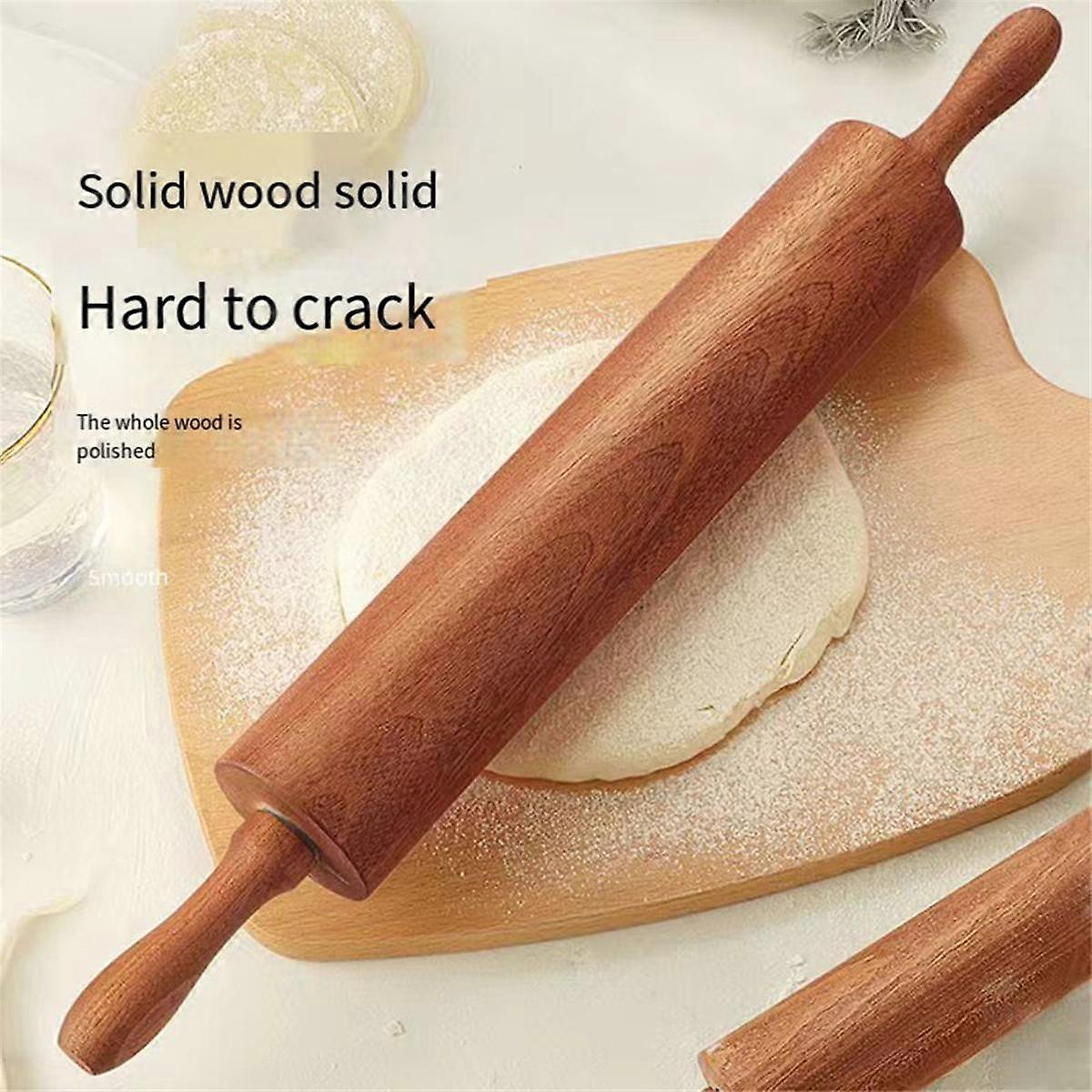 Wooden Rolling Pins for Baking,Classic Sapele Rolling Pin with Handles ...