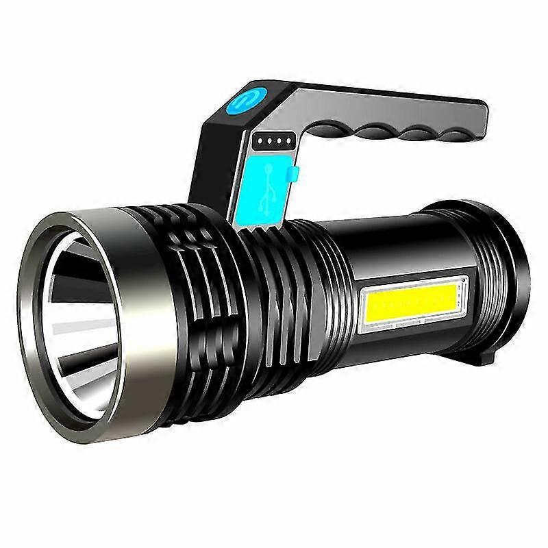 Led Cob Double Light Bright Flashlight 300lm 800mah Waterproof Handheld ...