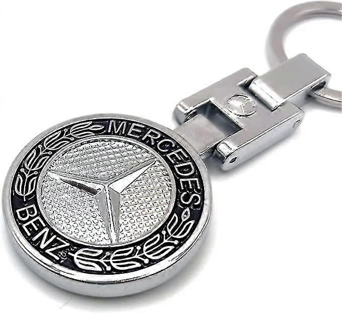 Car Logo Keyring Compatible with Mercedes Benz - 3D Chrome Metal Car ...