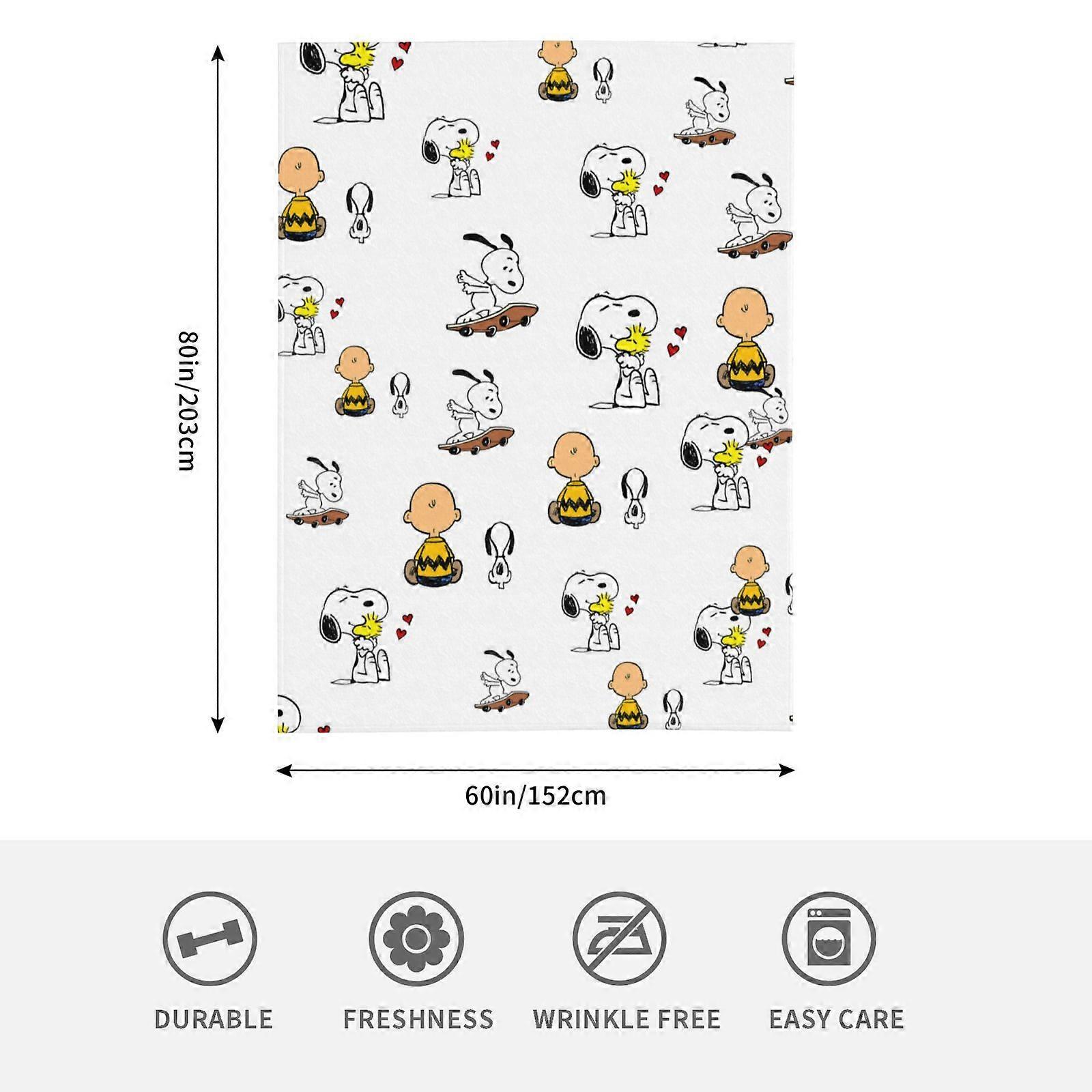 Peanuts Snoopy Flannel Blanket for Bedroom Decor and Bedding -CT510 ...