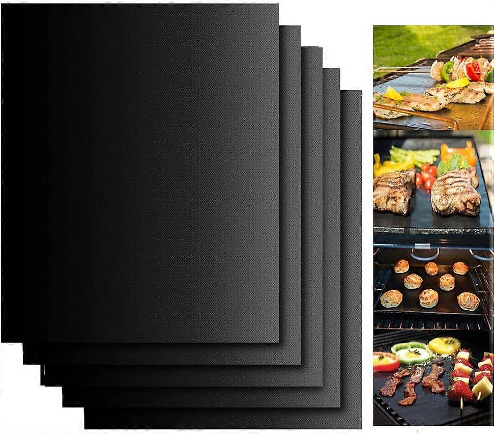 Bbq Grill Mat, Grill Mats (Set Of 5) For Grilling And Baking Bbq Teflon ...