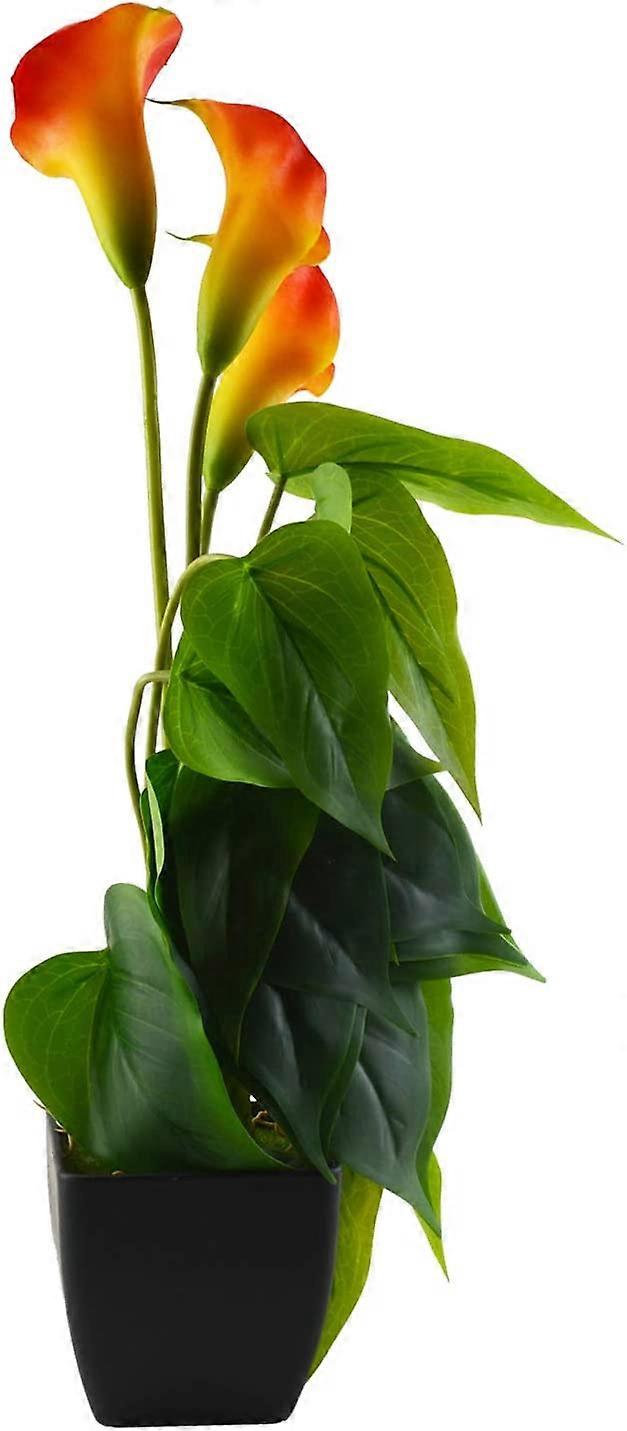 Konstgjorda blommor Växt Orange Konstgjord Calla Lily Blommor Konstgjord krukväxt Utomhus ...