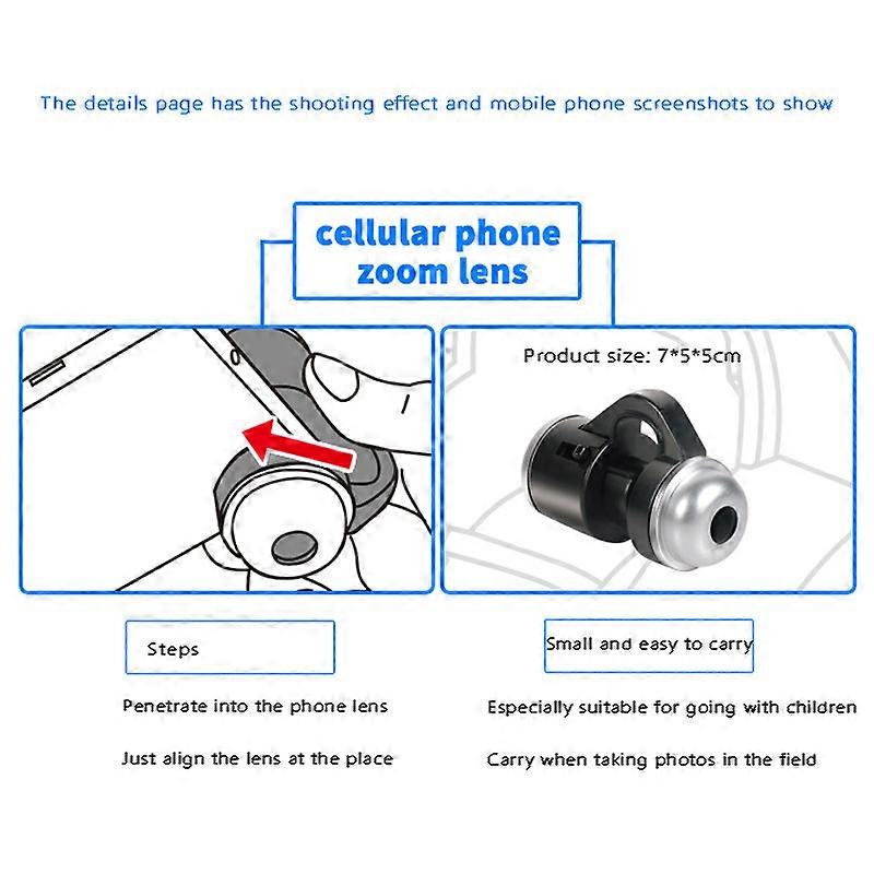 30X Zoom Bright LED Microscope Magnifier Clip-On Cell Phone Mobile ...