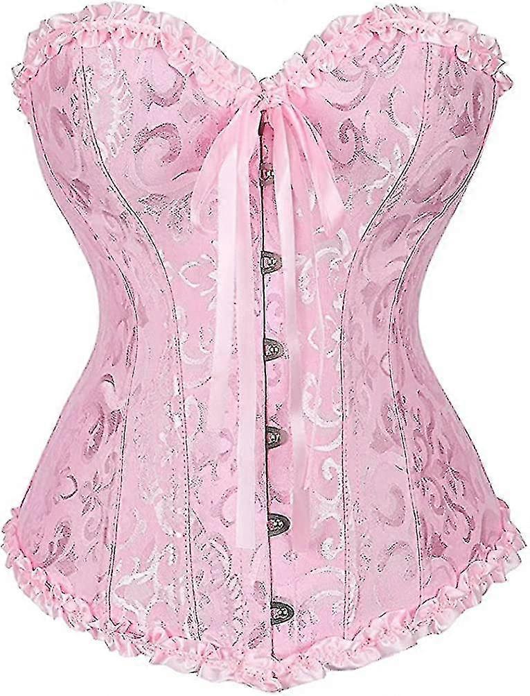 Szivyshi Women's Overbust Sweetheart Lace Up Plastic Bones Corset ...