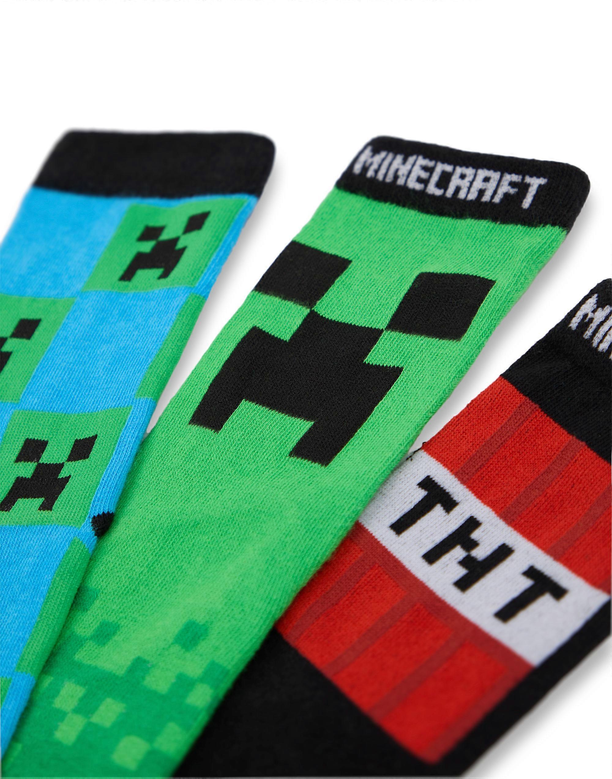 Minecraft Boys Calf Socks Set of 5 Multicoloured Character | Fruugo UK