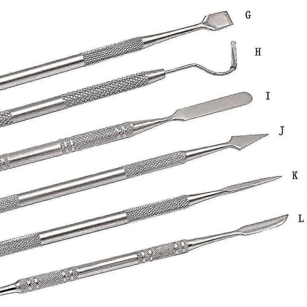 12 Pcs Wax Carvers Set Double Ended Dental Wax Modeling Sculpting Tools Dental Picks Polymer ...