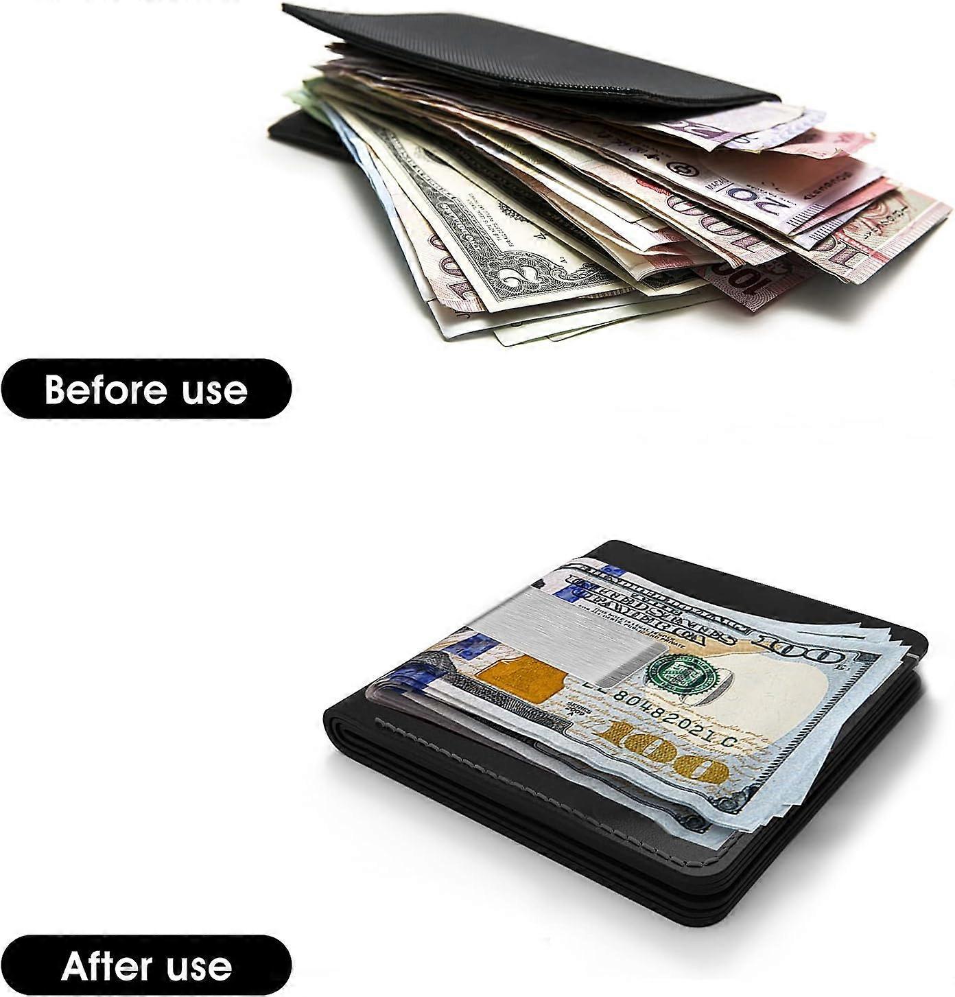 2 Pieces Money Clips Stainless Steel Metal Slim Cash Money Clip Silver ...