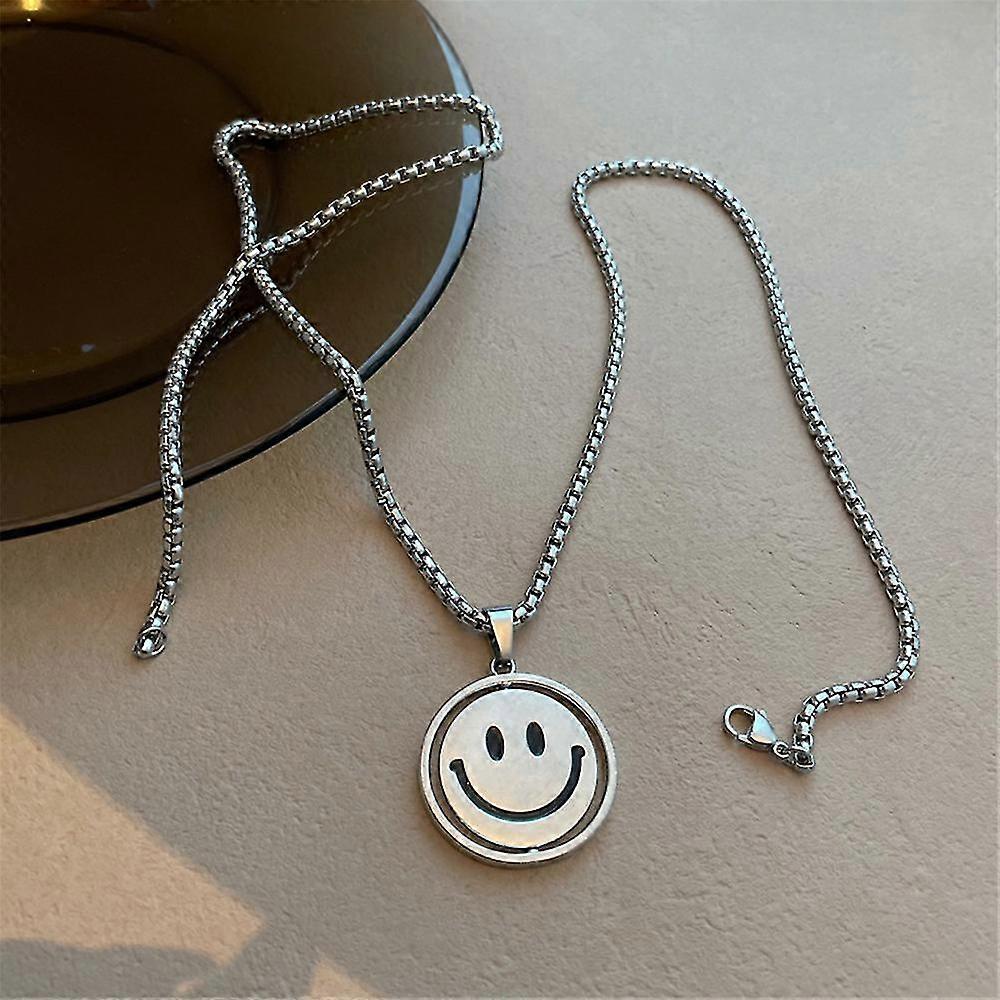 Titanium Steel Smiley Face Sad Face Double Sided Chains Fashion ...