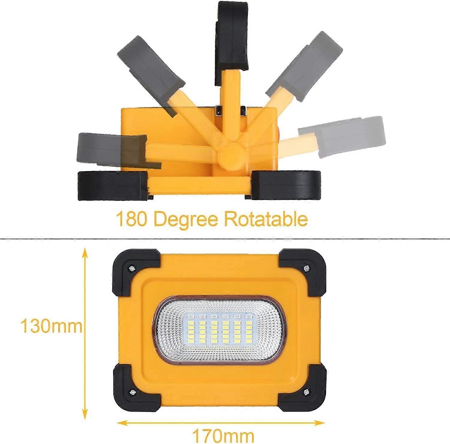 Rechargeable LED Flood Light, 60W 4 Modes LED Construction Site Flood ...