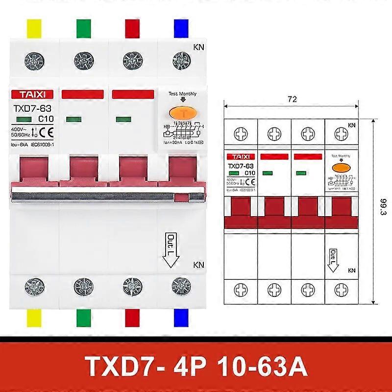 Mini RCBO Circuit Breakers ELCB For Low Voltage 63A With 30mA 100mA ...