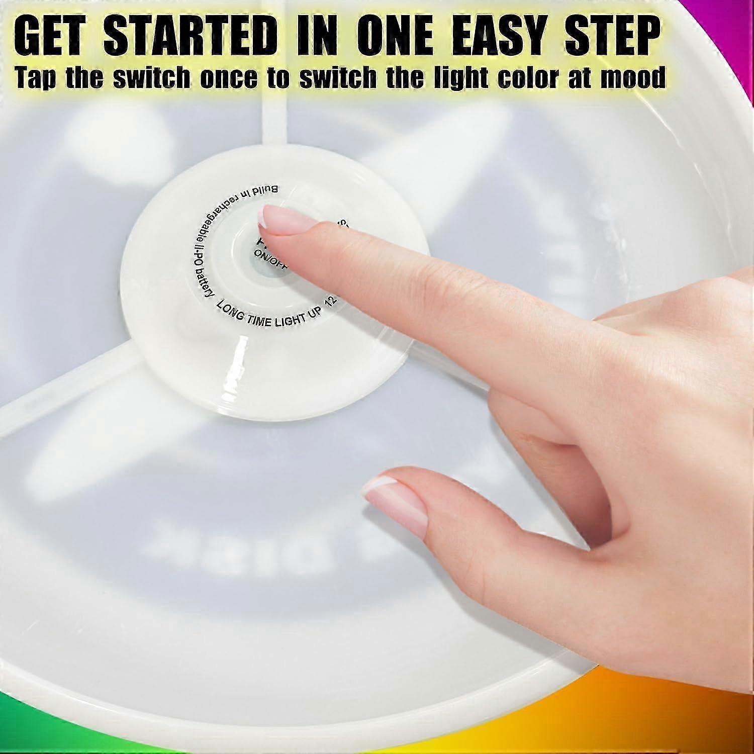 Glow in The Dark LED Flying Disc- 38 RGB LED Lights, 7+5 Light Modes ...