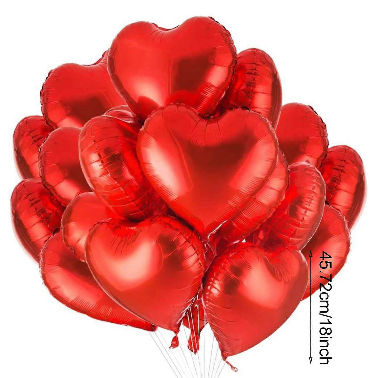 Love Balloons Heart Shaped Aluminum Foil Balloons Reusable Heart ...