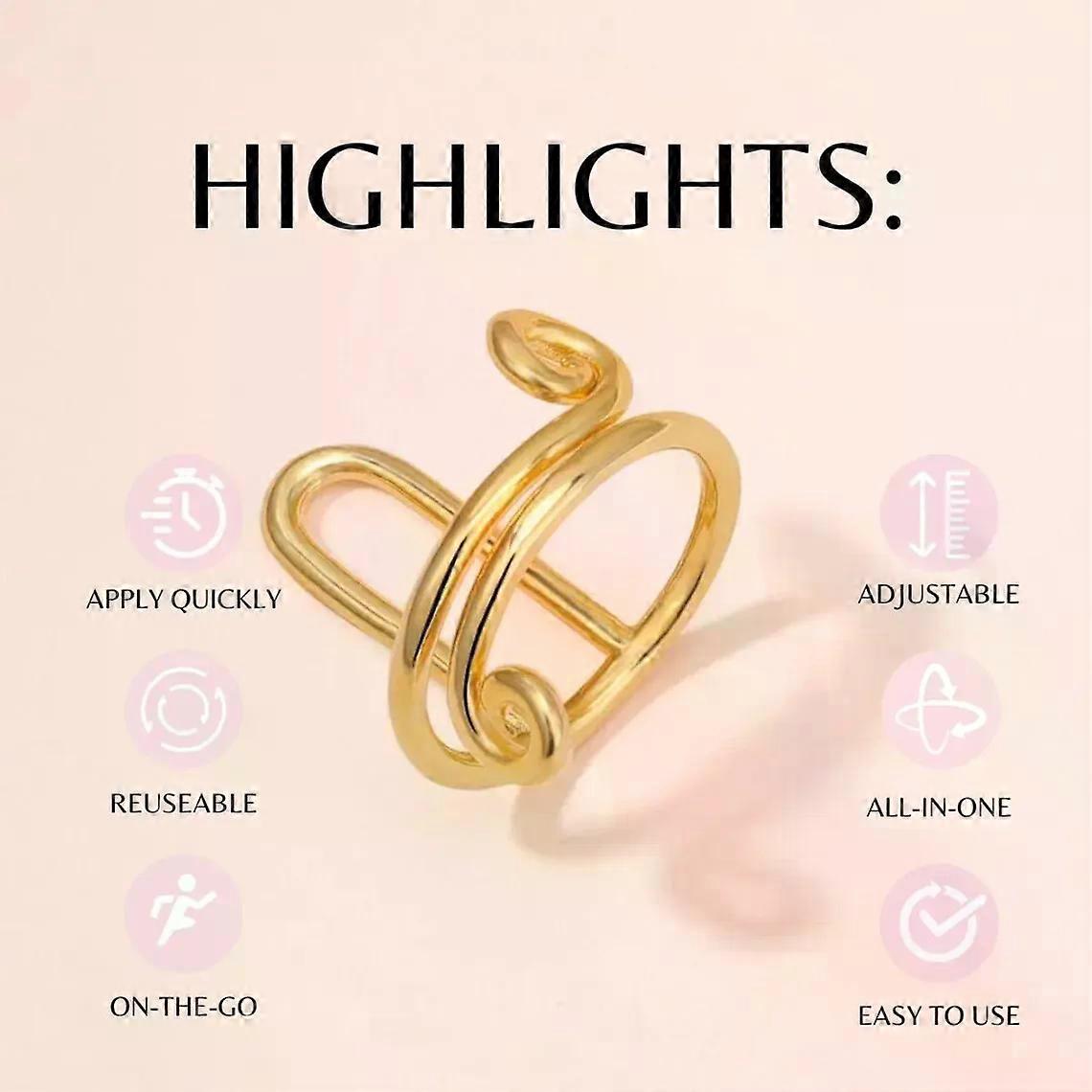 10x Fingernail Rings Halal Nail Rings Set Non Tarnish Removable Girl ...