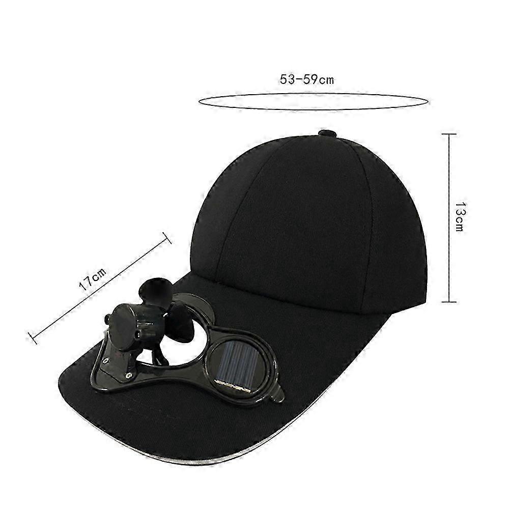Men Women Sport Baseball Hat Cap with Solar Power Fan Summer Sun Visor ...