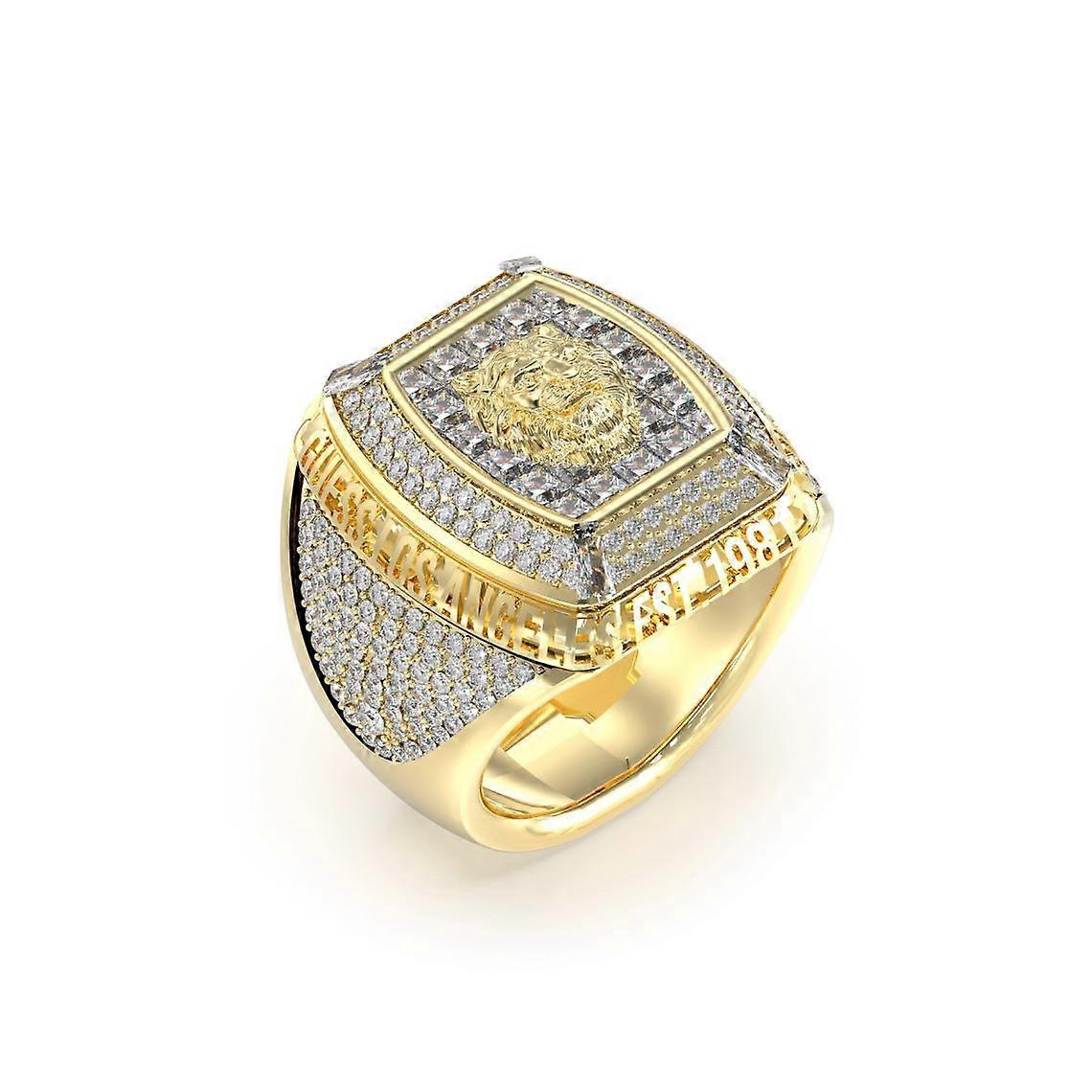 Guess Bijoux Lion King Men's Ring JUMR05002JWYG Gold Steel | Fruugo UK