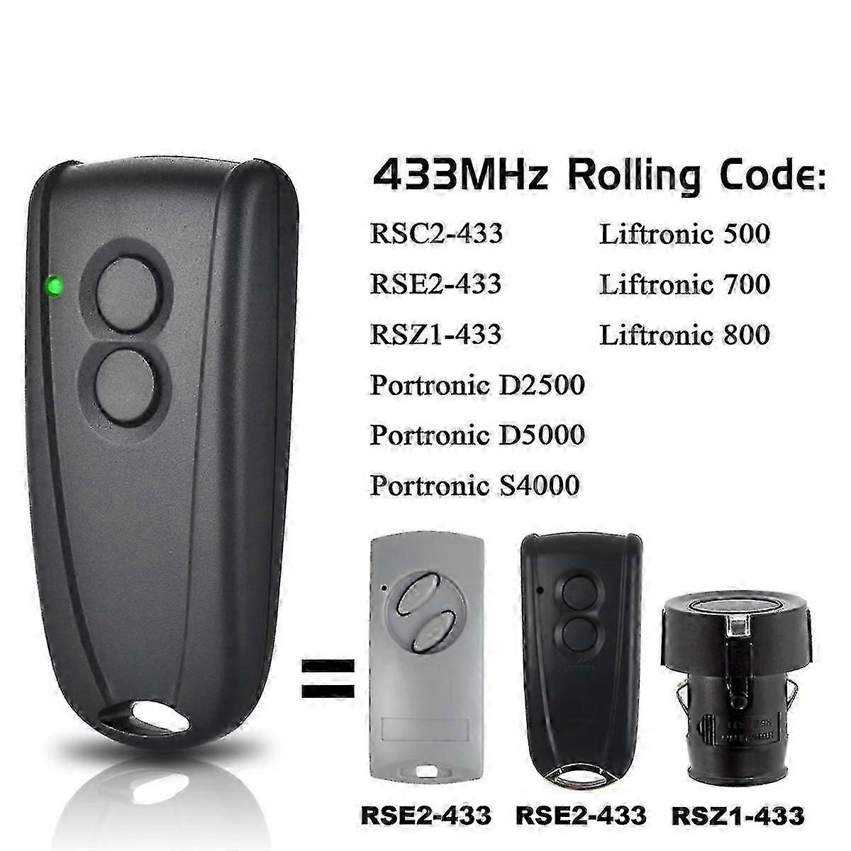 433.92MHz Garage Door Opener Garage Door Remote Control for RSE2, RSC2 ...