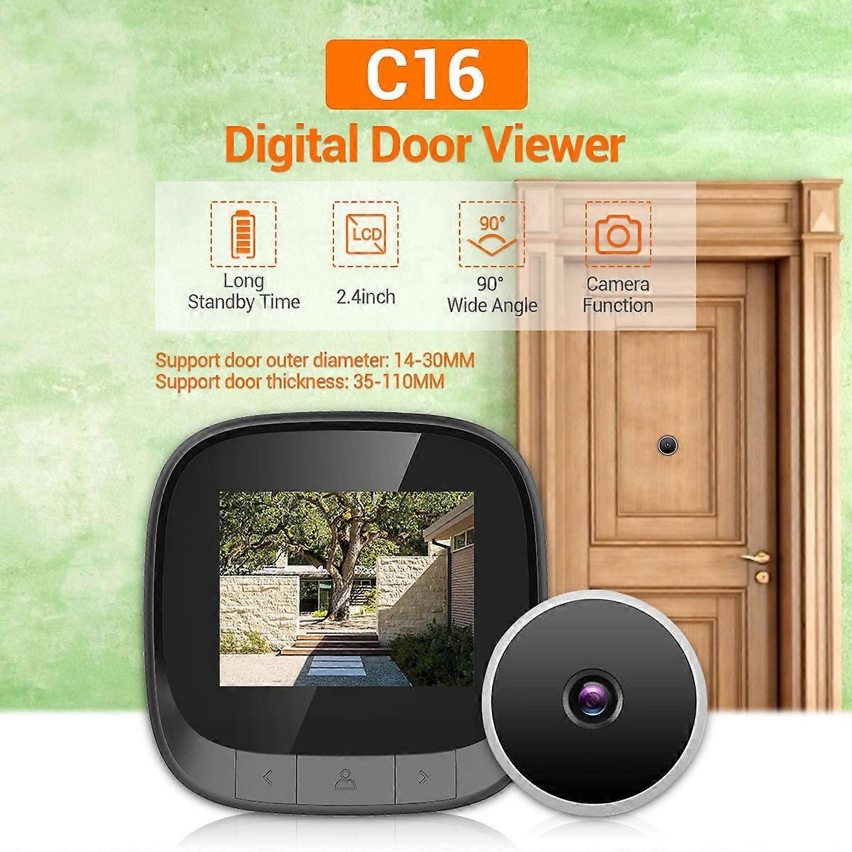 C16 2.4 inch Smart Door Viewer 90 Degree Wide Angle Rechargeable ...