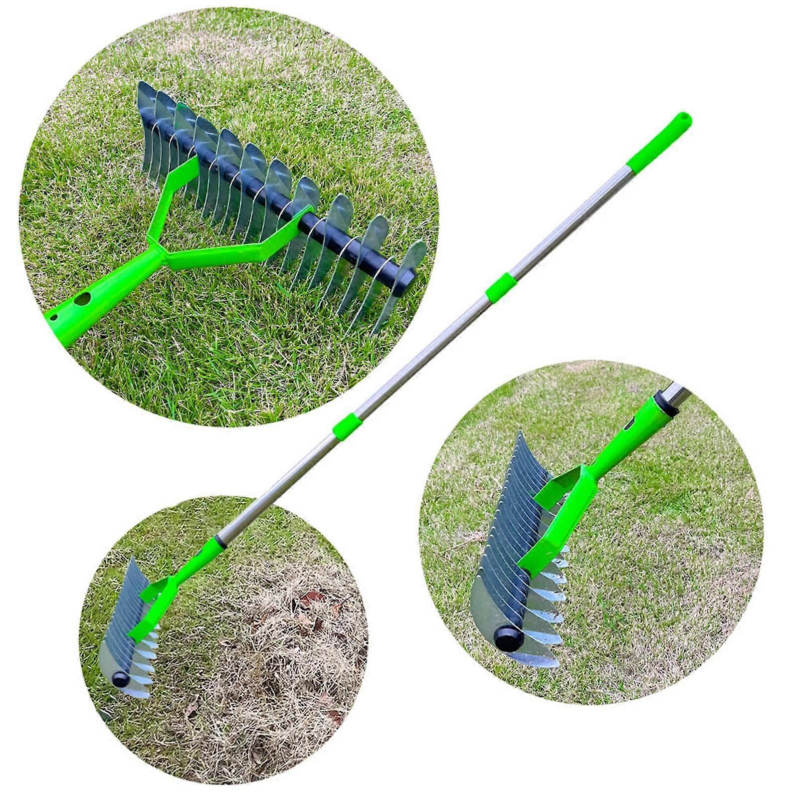 Lawn Thatching Rake Steel Dethatching Rake Ergonomic Weeding Rake Heavy ...