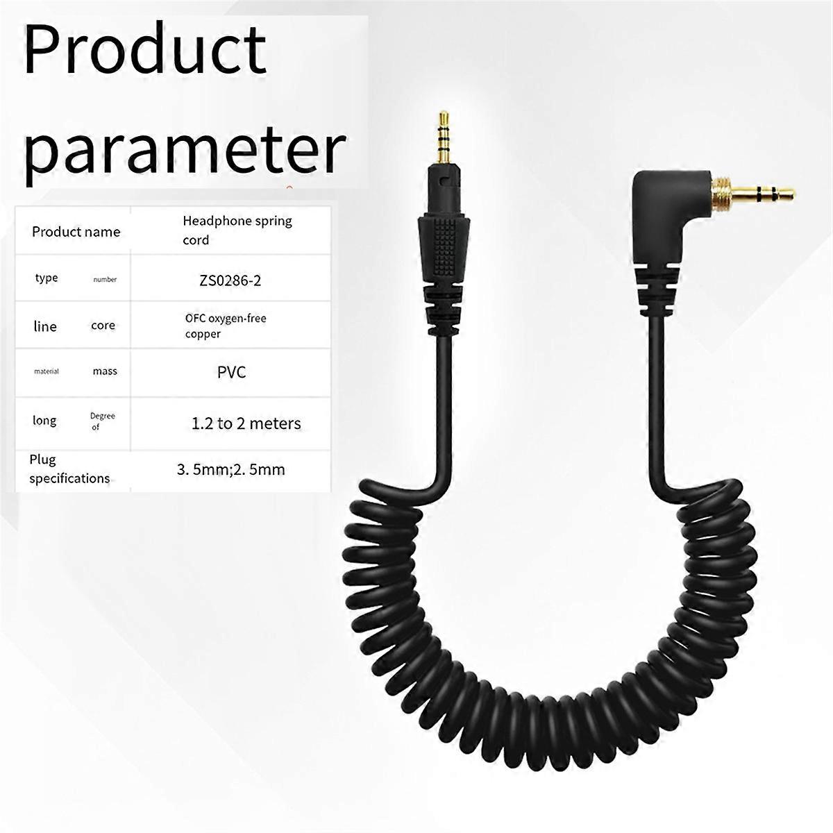 Replacement Headphone Spring Cable Extension Cord for Pioneer HDJ-X5 ...