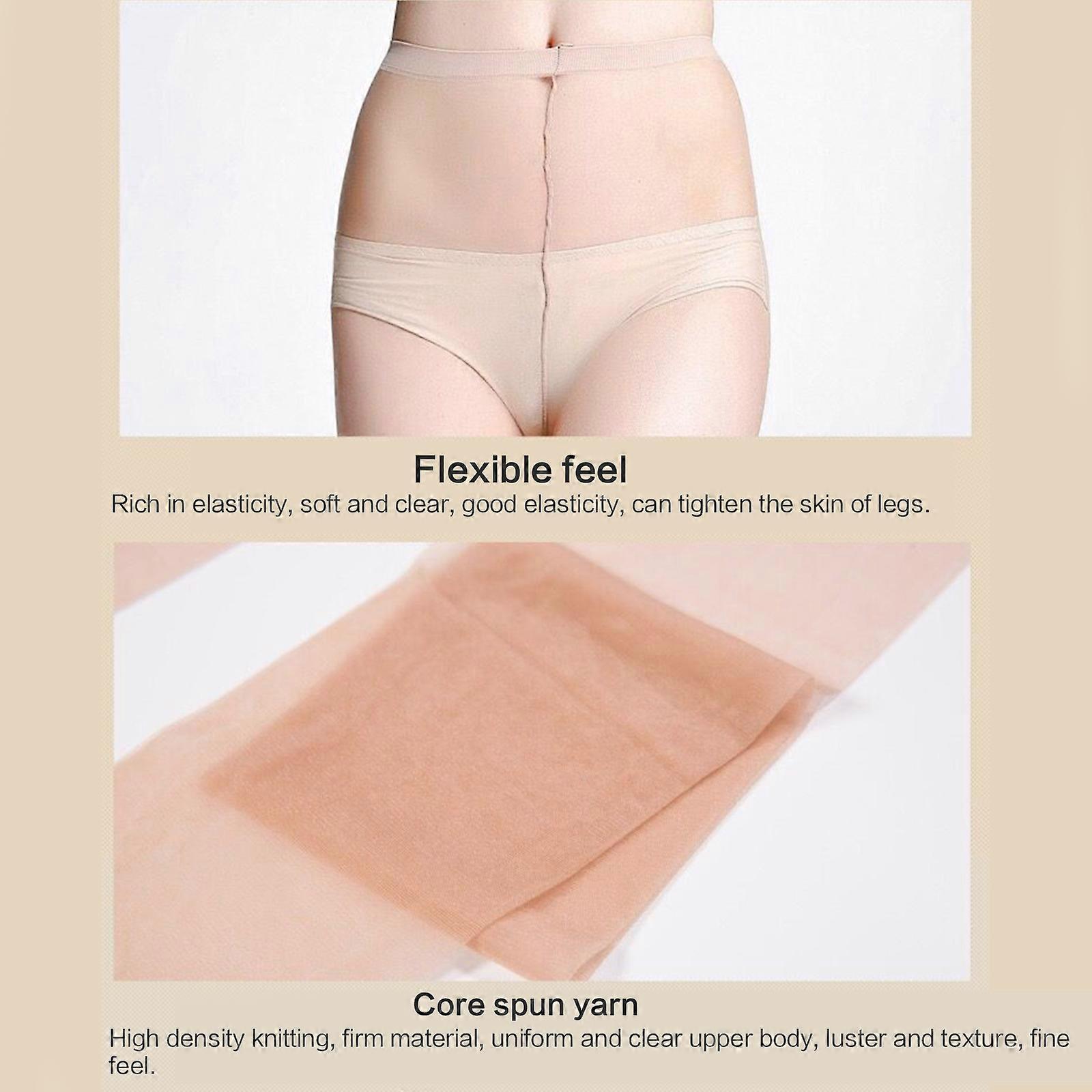 2 Pcs Womens Summer Seamless Invisible Pantyhose Solid Ultra-Thin Sheer Elasticity Tights ...