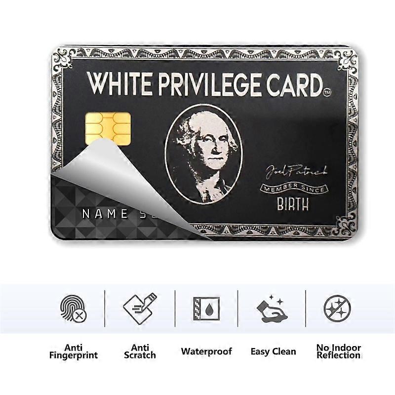 4Pcs New Funny White Privilege Debit Card Skin Sticker Decoration ...