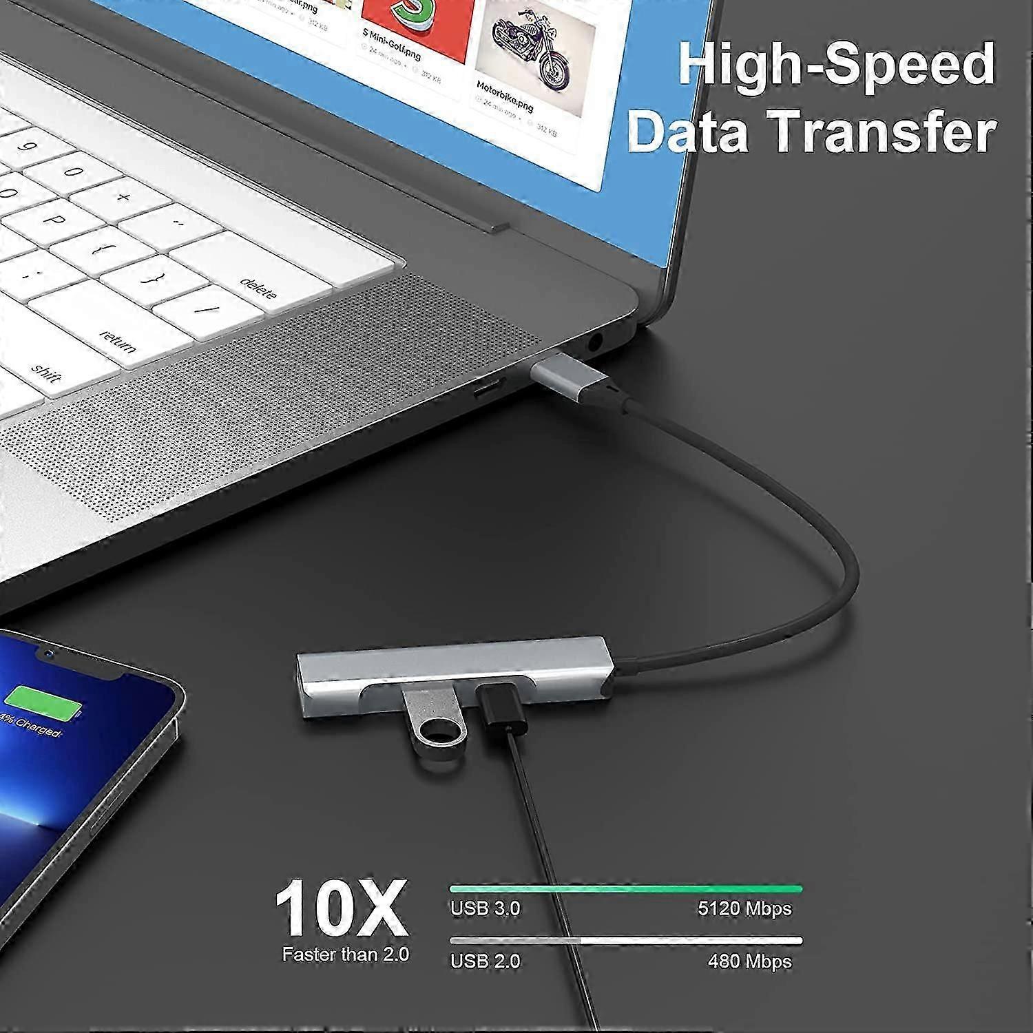 3-in-1 Lightning to USB OTG Hub with 2 USB 3.0 Port and Fast Charging ...