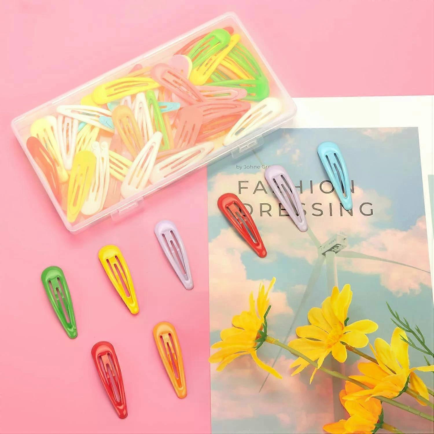 Snap Hair Clips, 60Pcs 2 Inch Silicone Coated Colorful Metal Hair Clips ...