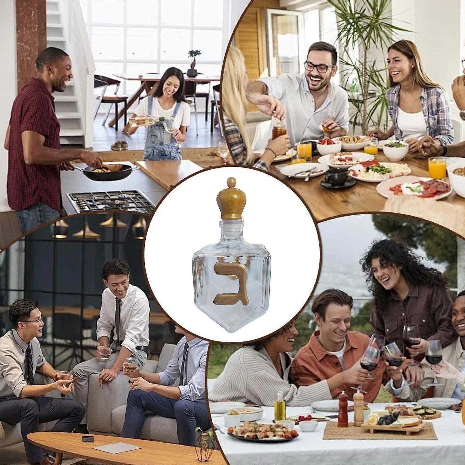 Hanukkah 2026 Dreidel Whiskey Bottle Glass Whiskey Bottle Decanter ...