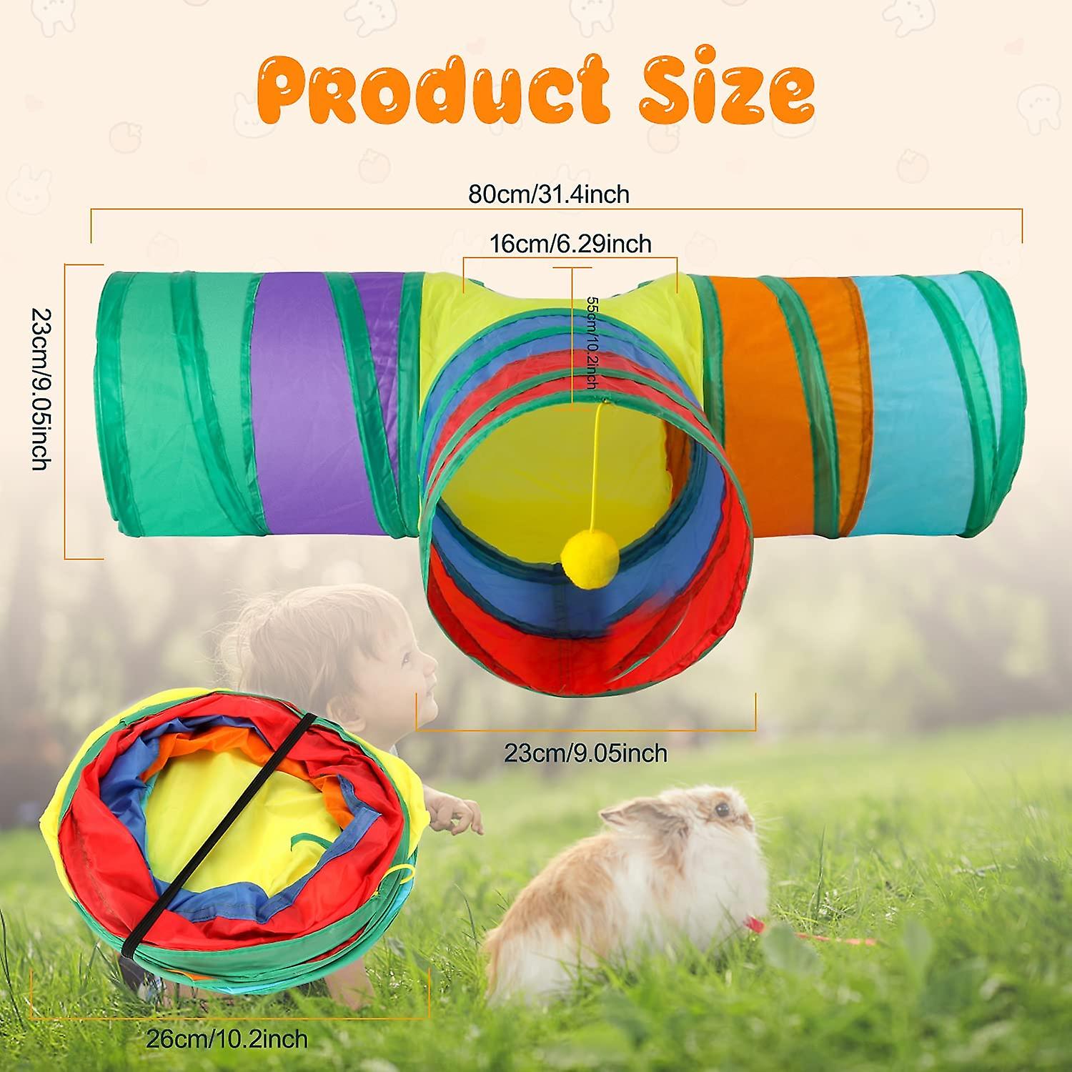 Bunny Tunnels & Tubes Collapsible 3 Way Bunny Hideout Small Animal ...