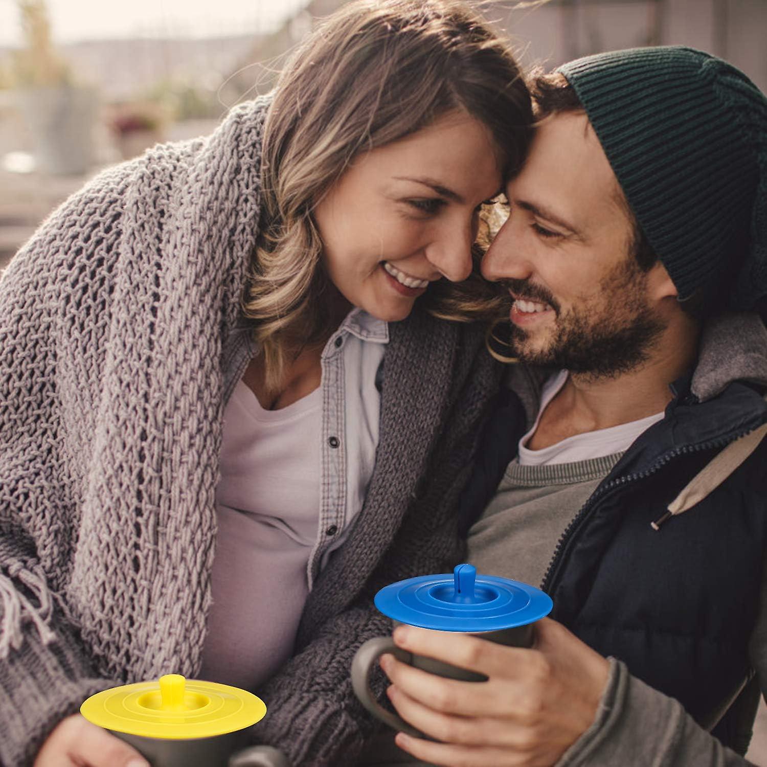 Silicone Cup Lids - Circle Cup Cover [5 Set] Anti-dust Airtight Seal ...