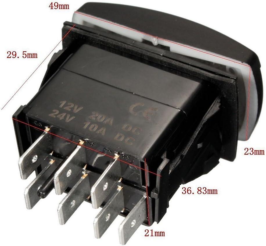 Toggle Switch 7 Pin Momentary Blue LED Light Lamp 12V 20A for Car Boat ...