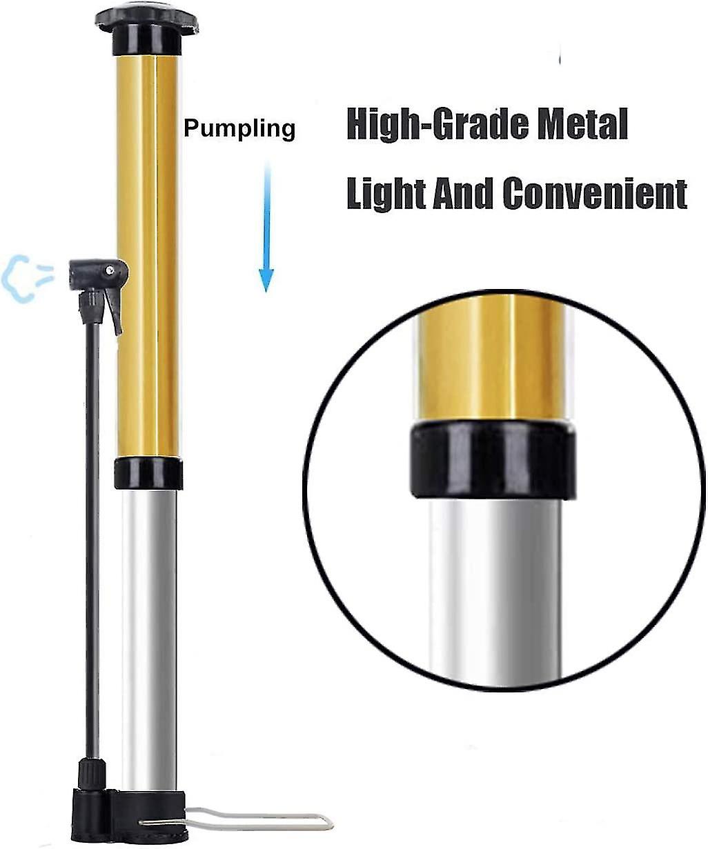 Bärbar kulpump, cykelgolvpump, cykelpump, cykelpump, uppblåsare med ...