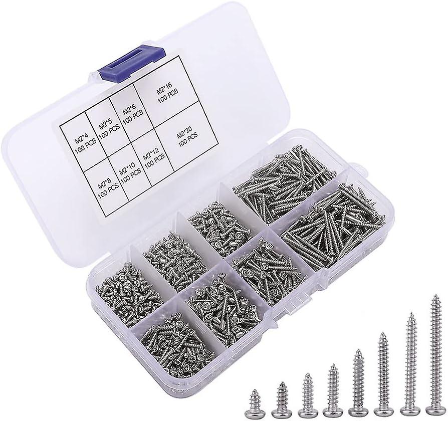 800 Pieces Cross Head Self Drilling Screws, Silver Self Tapping Screws ...