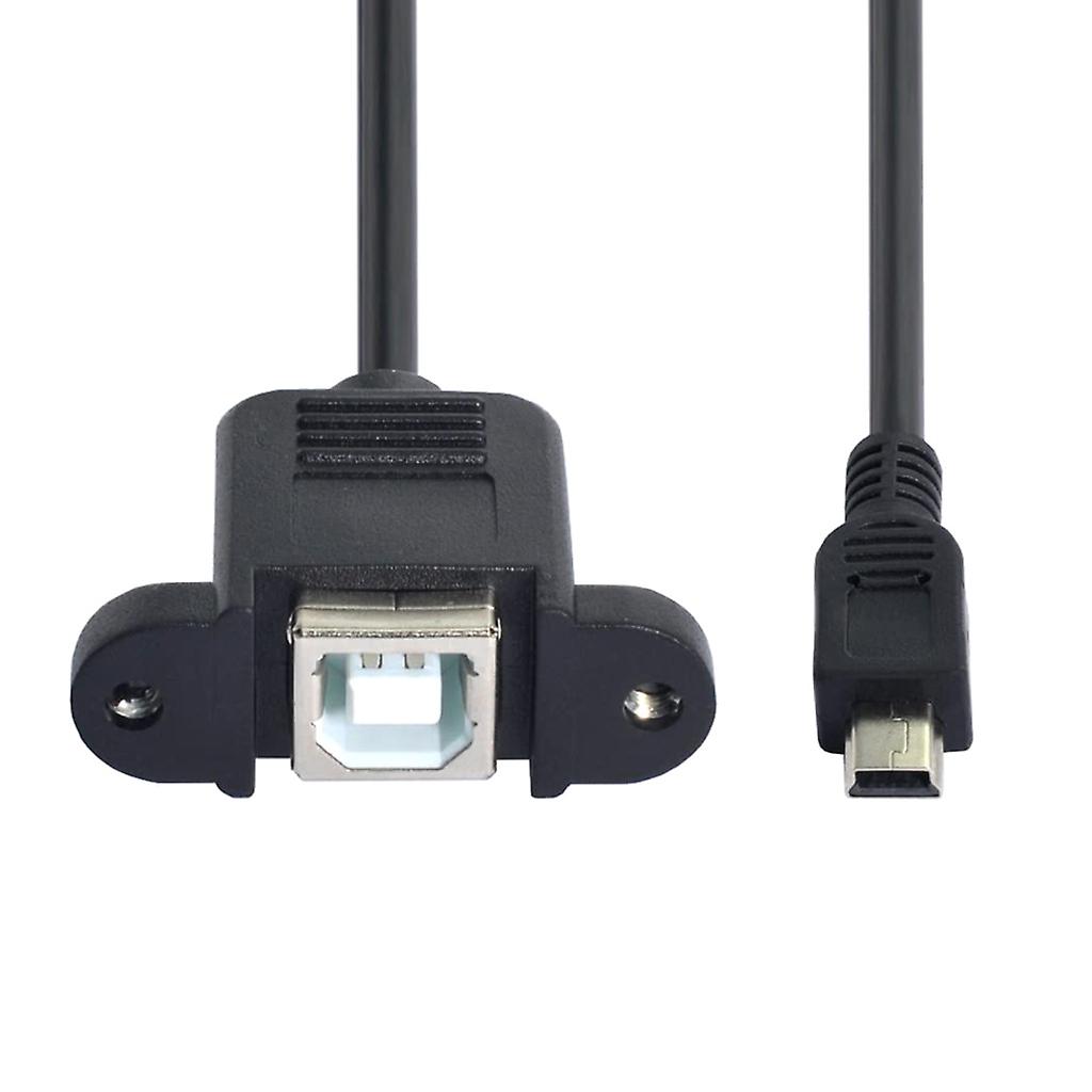 Mini USB to USB B Male to Female Extension Data Cable Panel Mount ...