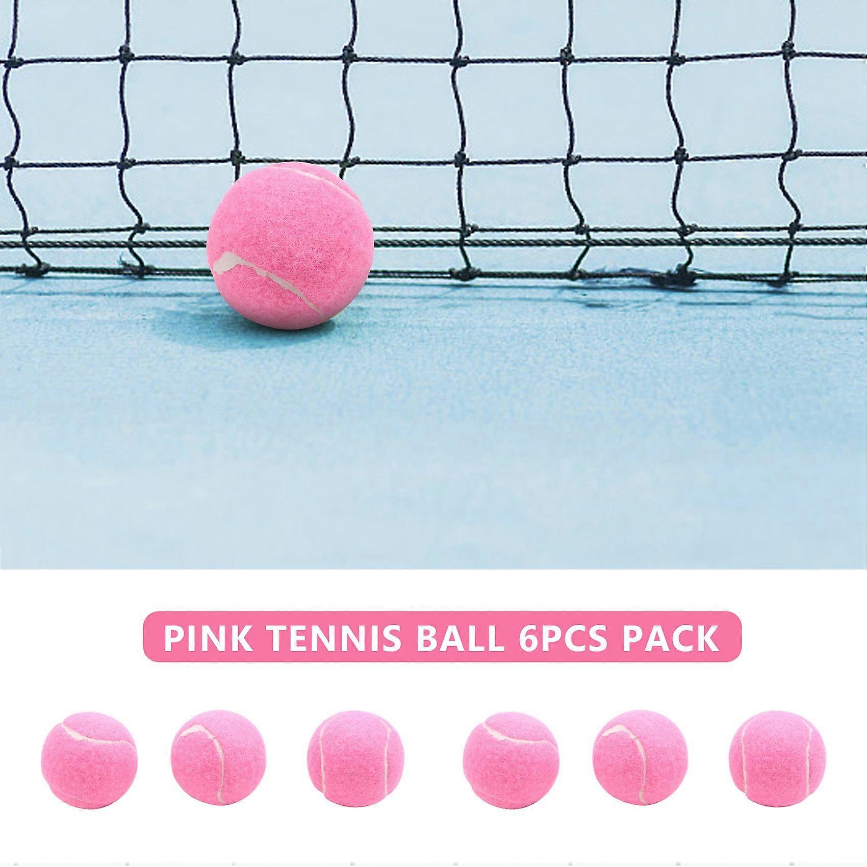 6Pcs Pack Pink Tennis Balls Wear-Resistant Elastic Training Balls 66mm ...
