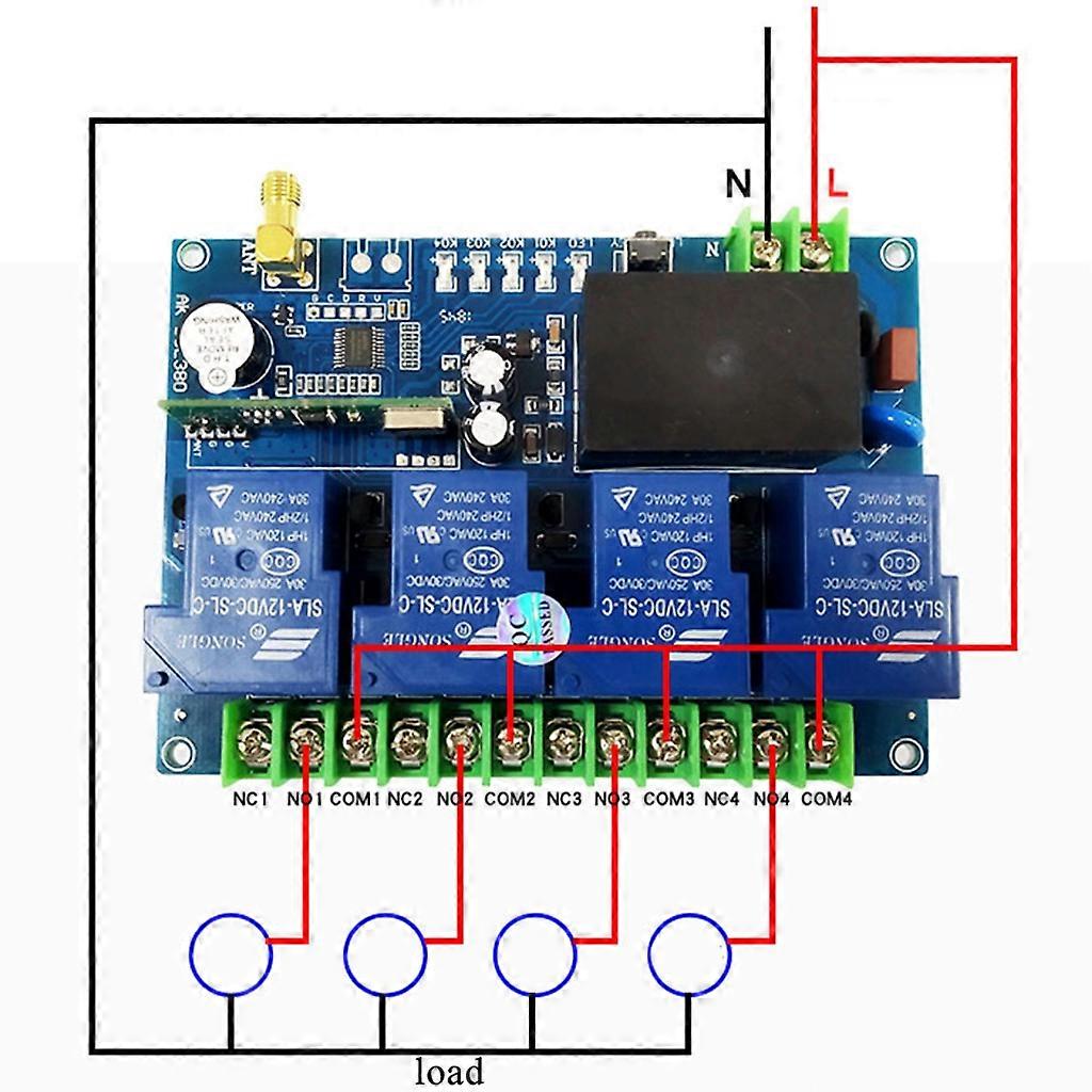 4 Kanal Röle Anahtarı Rf Kablosuz Uzaktan Kumanda Sistemi Alıcı Verici ...