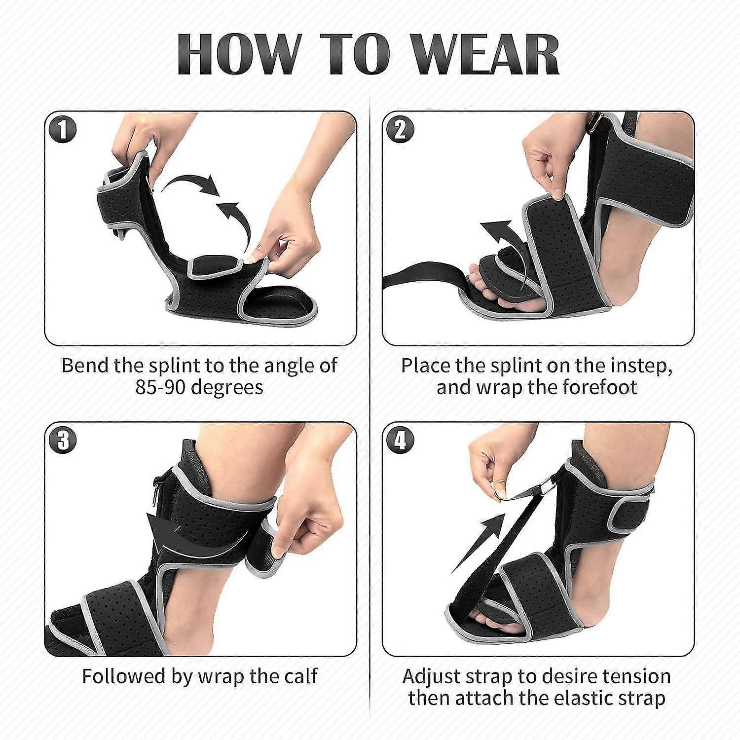 Plantar Fasciitis Night Splint, Adjustable Plantar Fasciitis Brace with ...