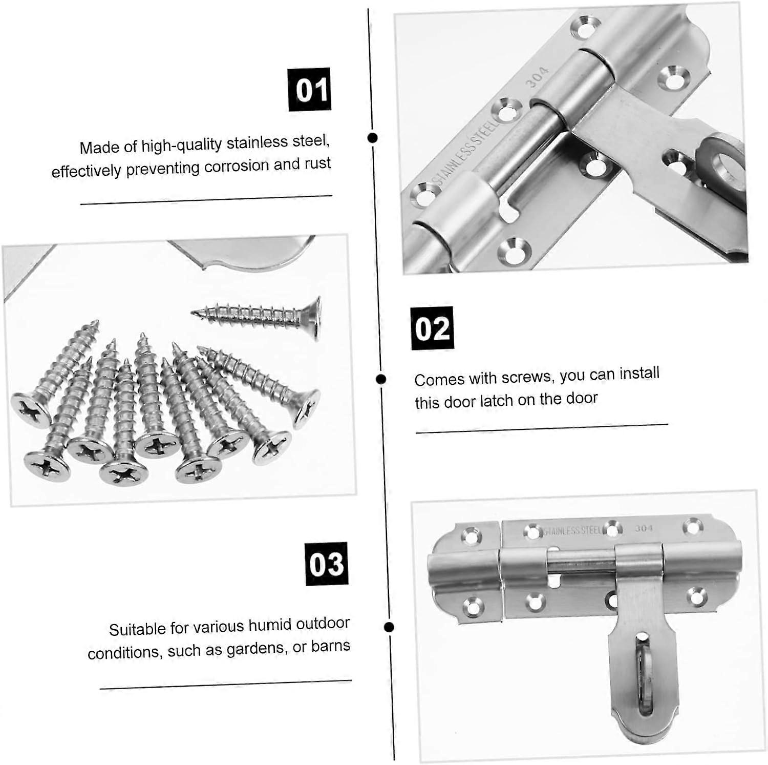 1 Set Stainless Steel pin Sliding Bolt gate shed Lock Door Window Bolt ...
