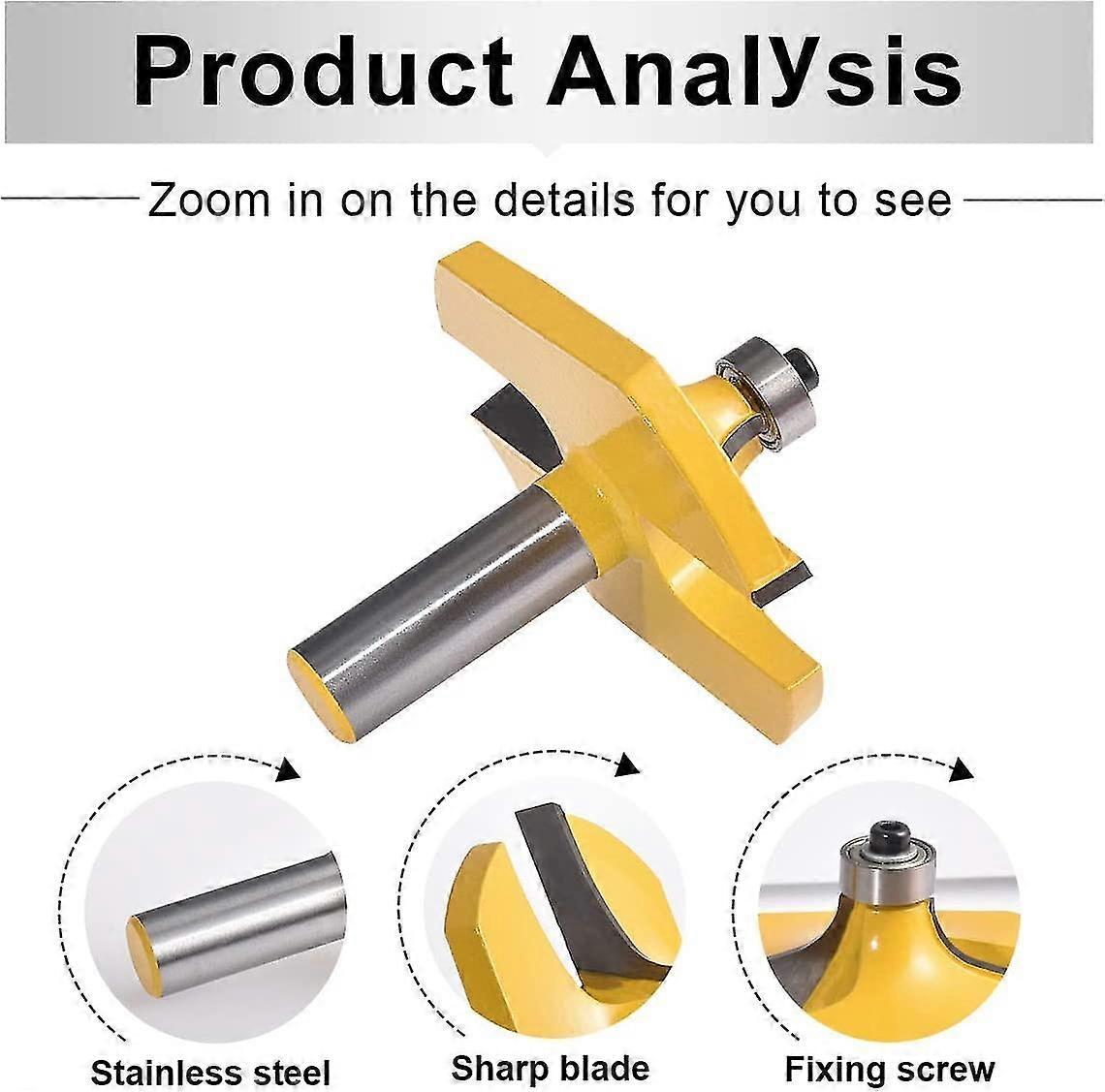 Set Of 2 Handrail Router Bits - Standard/flute Molding Cutter - 1/2 ...