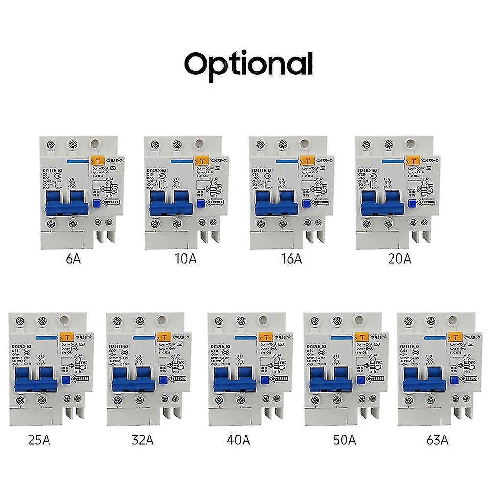 Miniature Residual Current Circuit Breaker 2 Poles 30mA 400V Household Electric Leakage ...