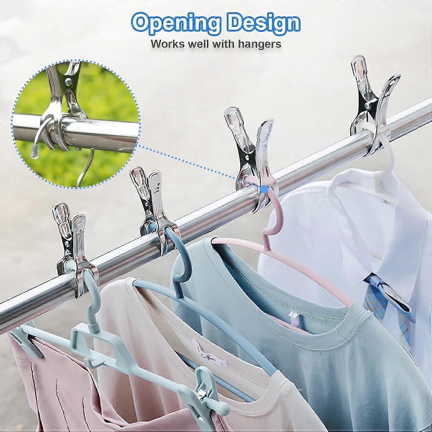 Large Stainless Steel Clothes Pegs - 10Pcs Strong Outdoor Clothespins ...