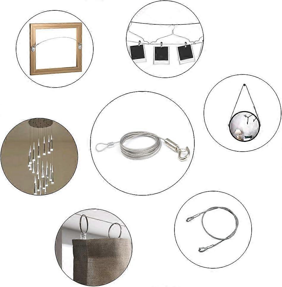 2pcs Stainless Steel Frame Hanging Wire Galvanised Steel Cable with ...