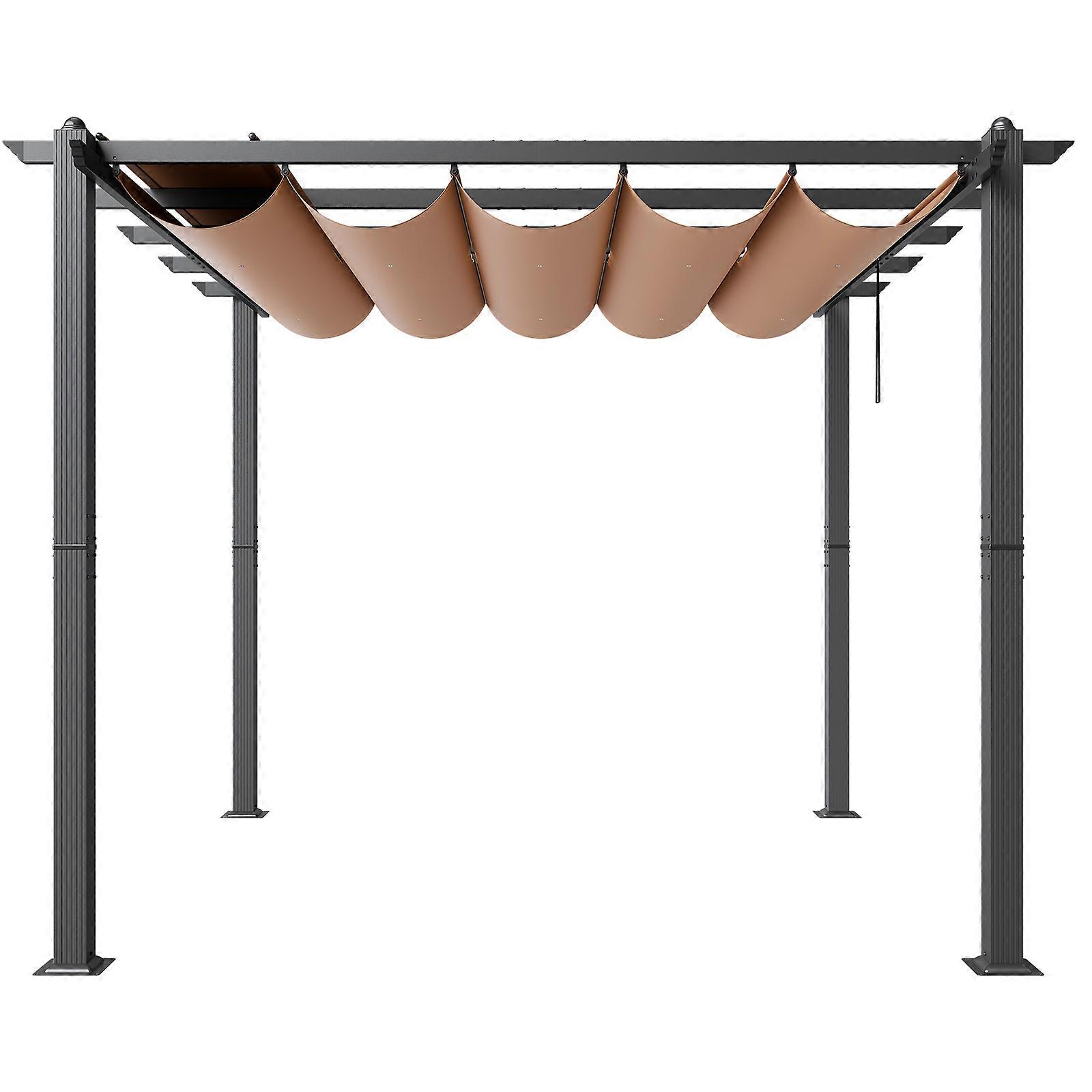 Venkovní výsuvná hliníková pergola 10'x10' s baldachýnem, moderní ...