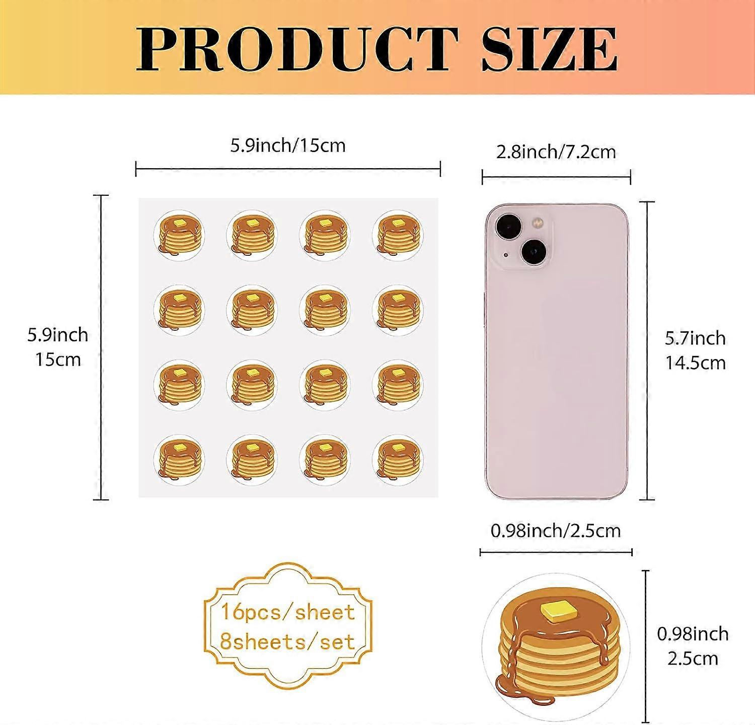 128Pcs Pancake Block Stickers Food Helmet Sticker Decal Self-Adhesive ...