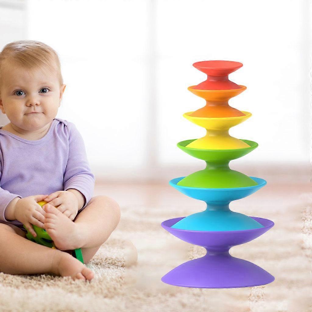 Baby Stacking Rings Toys Building Circle Stacker Sensory Educational ...