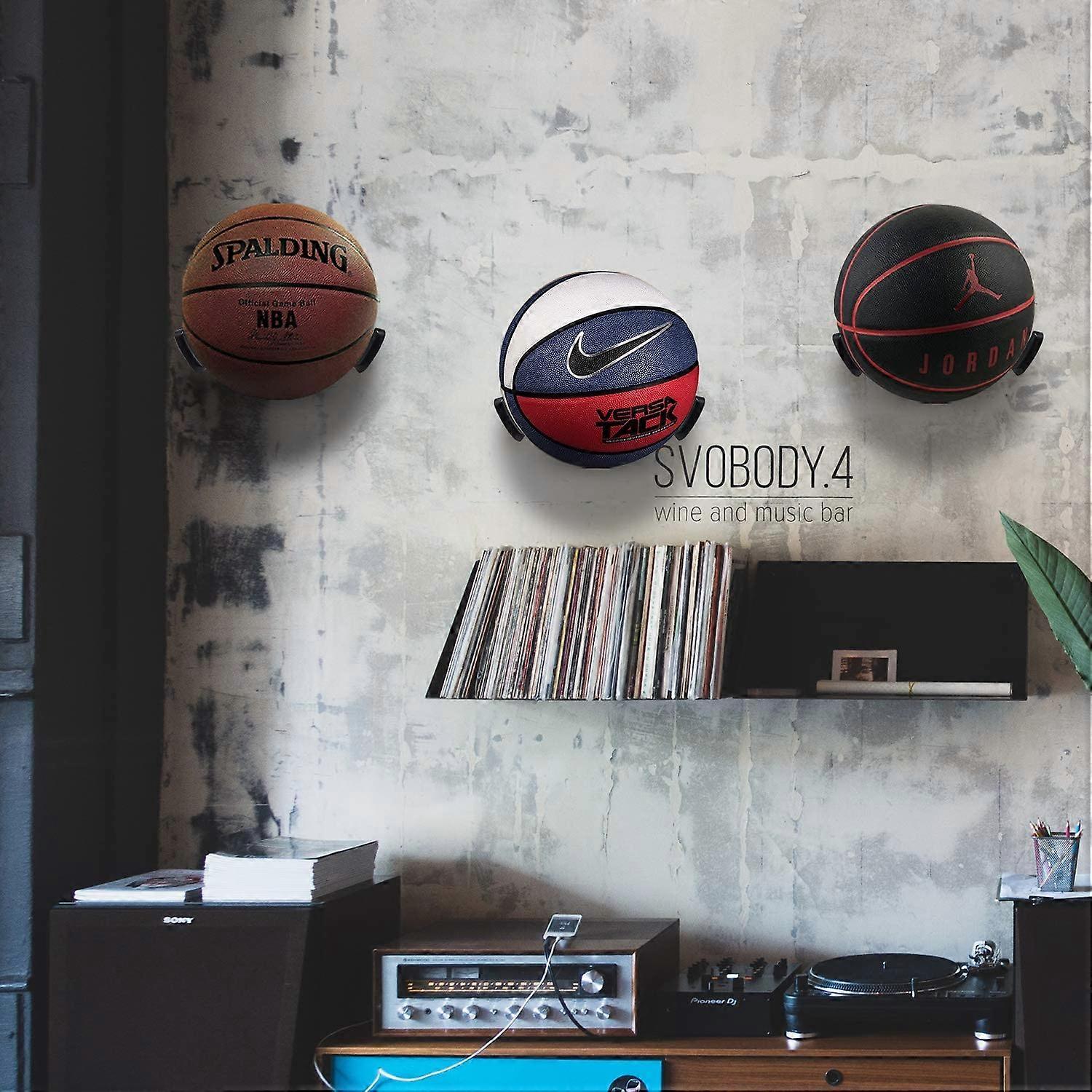 2 Pack Ball Holders Wall Mounted Display Racks for Basketball Soccer ...