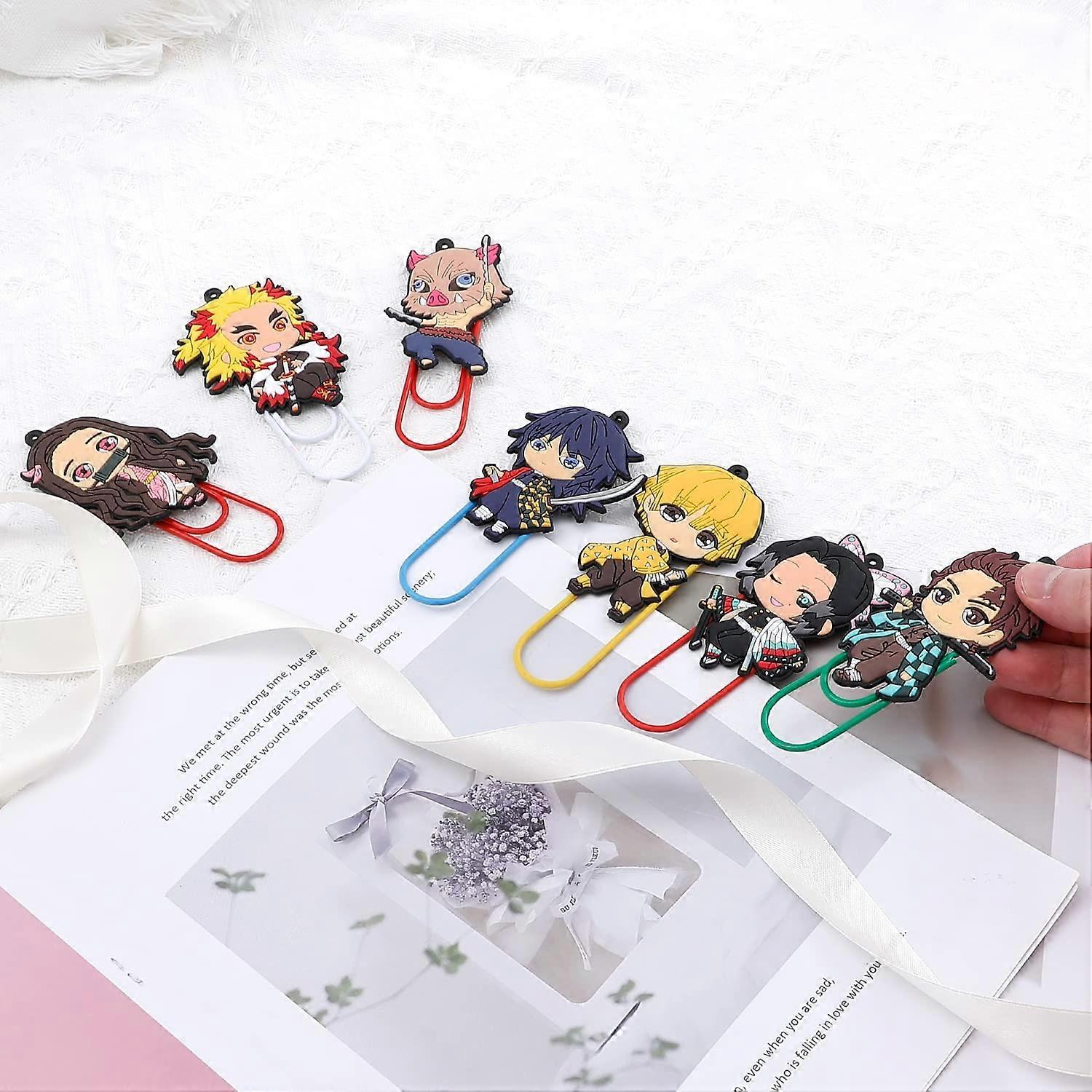 7PCS Amine Demon Slayer Bookmarks Nezuko Tanjiro Zenitsu Inosuke ...