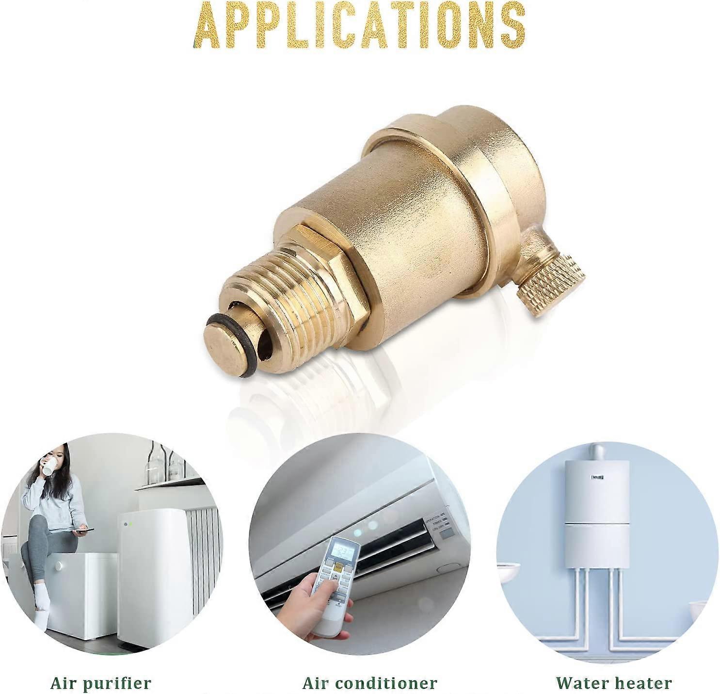 Set of 2 brass DN15 automatic drain valves with pressure relief valve ...