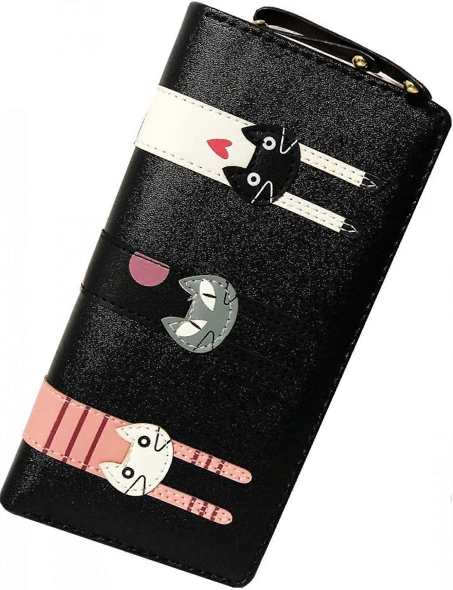 Cute Cat Long Wallet Zipper Wallet Female Wallet Girl Wallet Leather ...
