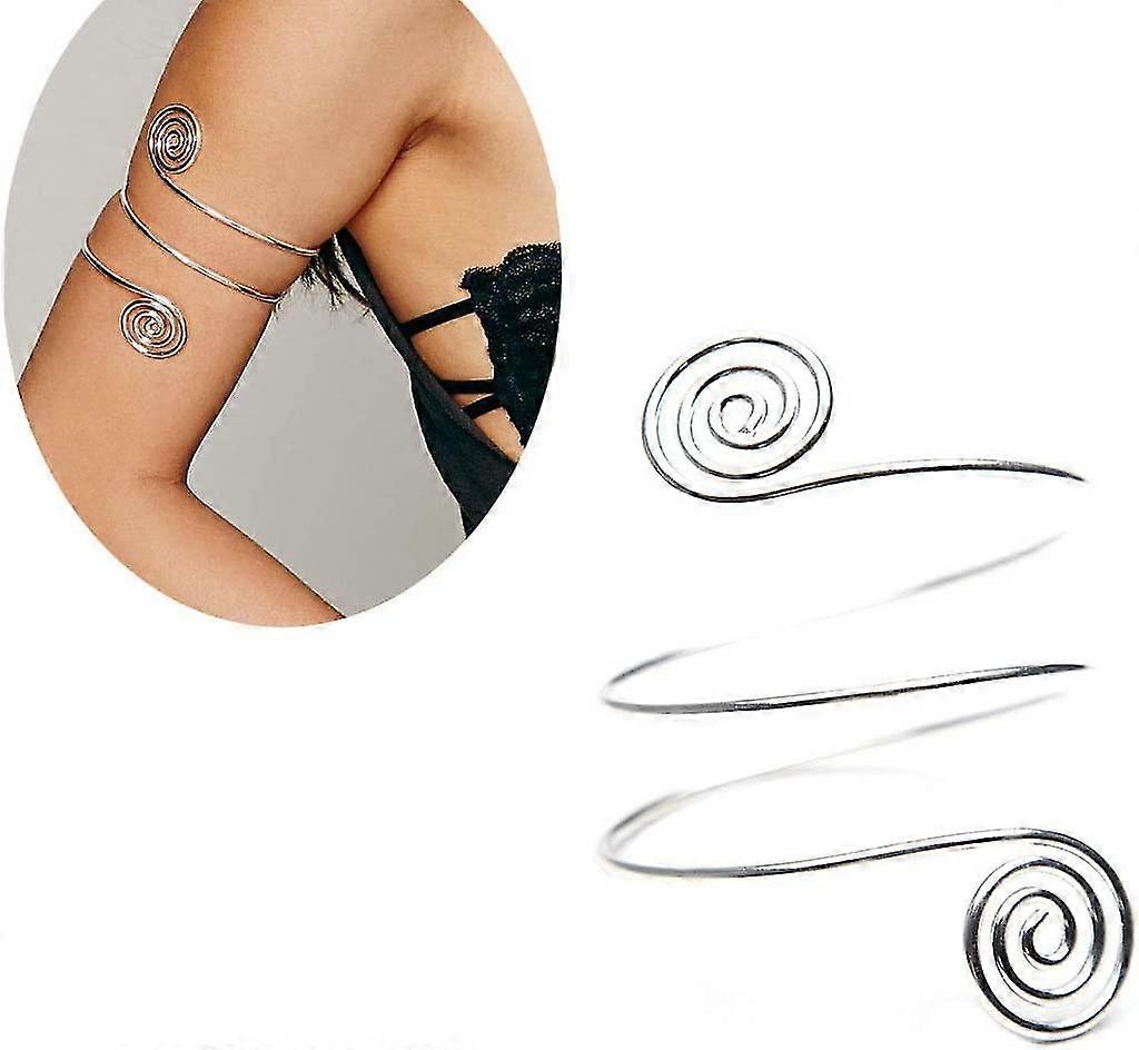 Spiral Bracelet Armband Bangle For Women Lady Bridal Metal Upper Arm Cuff Armlet Gypsy Boho ...